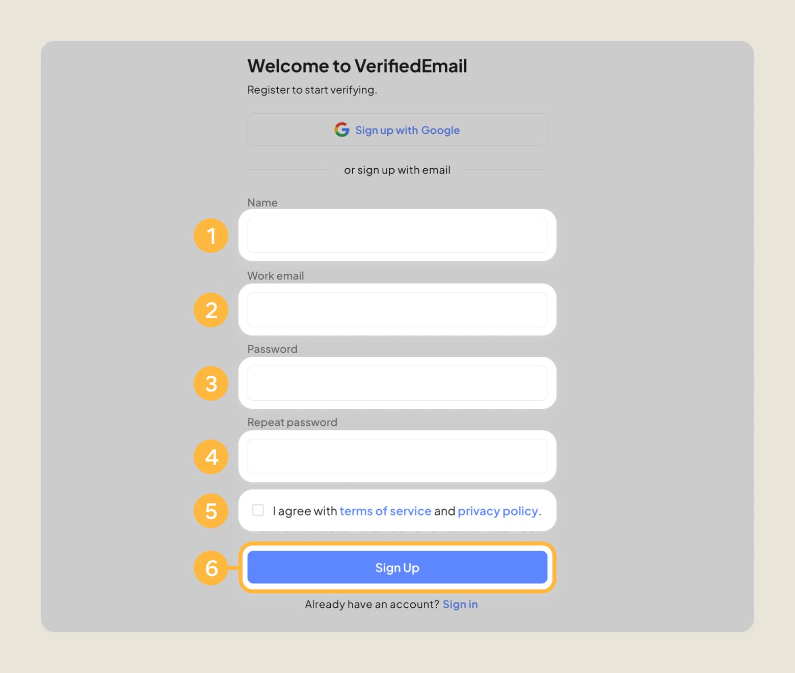 Creating an Account